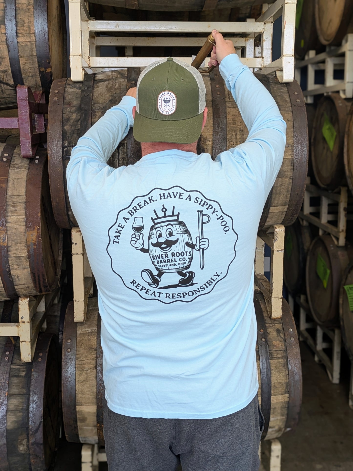 Mascot Long Sleeved Shirt - Light Blue – River Roots Barrel Co